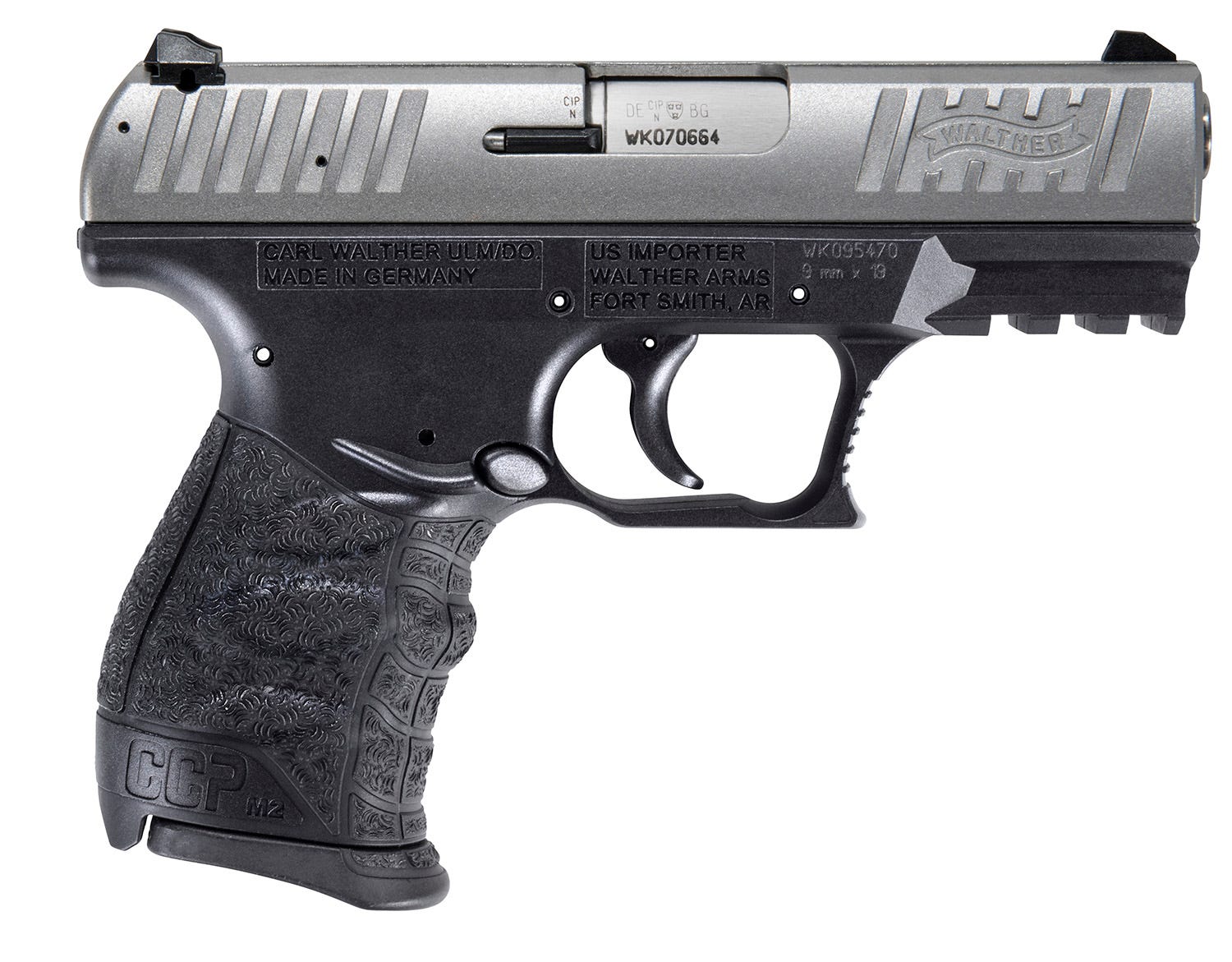 Walther CCP M2+ Carry Black/Silver 9MM 3.54″ 8RD – LA Armory